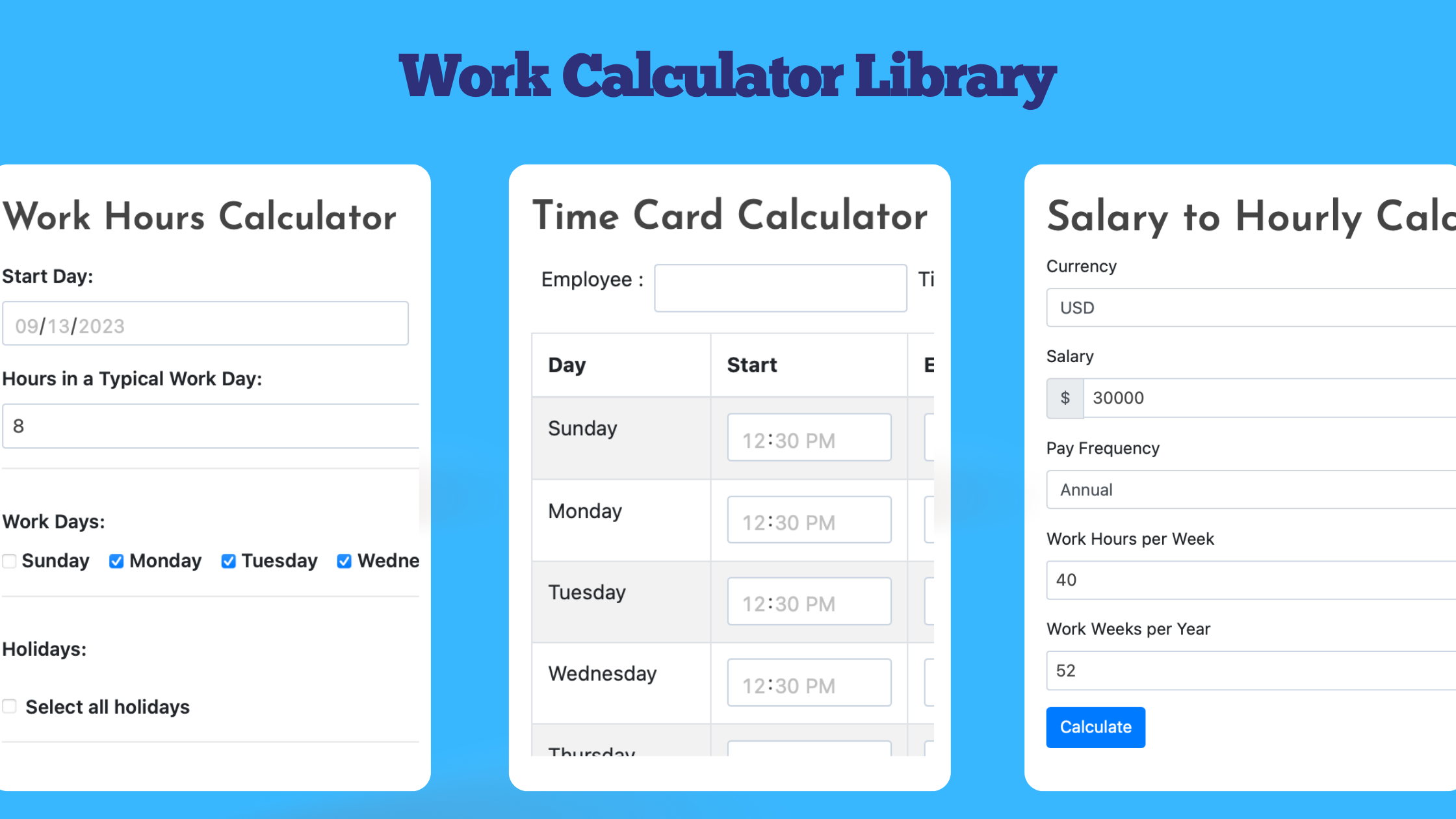 The Work Calculator Library Buildremote