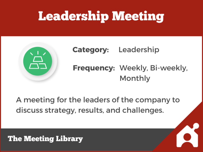 Leadership Meeting Agenda Template