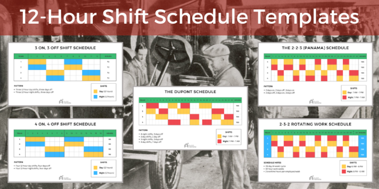 The 12-Hour Shift Schedule: 5 Free Templates