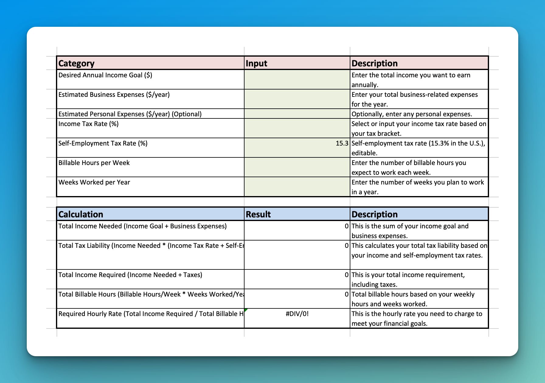 Freelance Rate Calculator